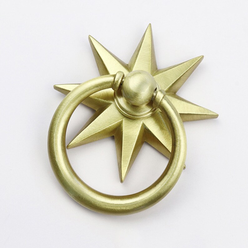 Brass Drop Ring Pull Decorative Cabinet Pulls Gold Cupboard - Etsy