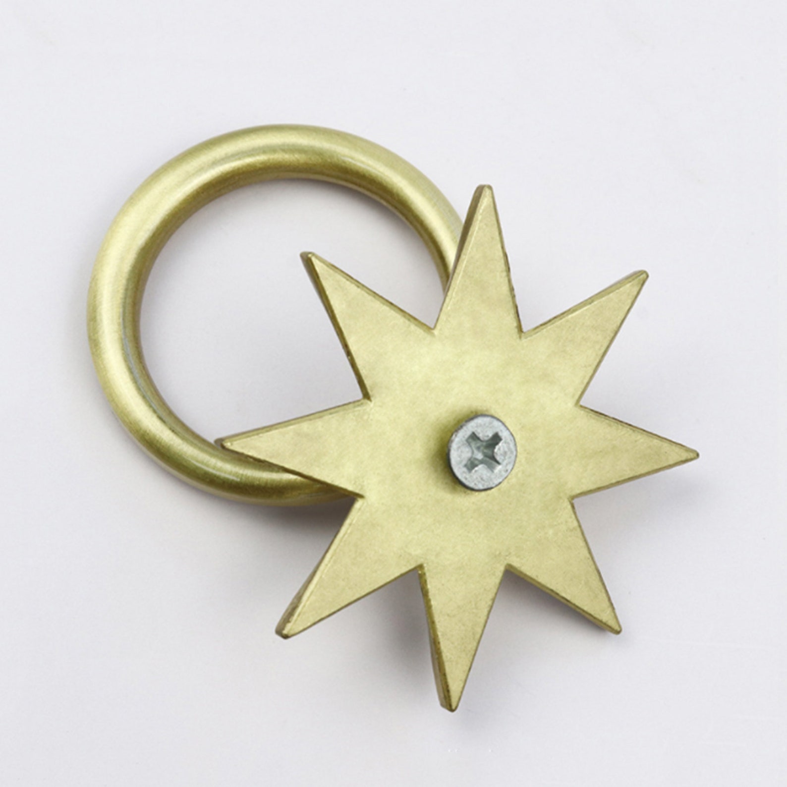 Brass Drop Ring Pull Decorative Cabinet Pulls Gold Cupboard - Etsy