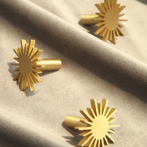 Gold Sunshine Dresser Knobs Brass Kitchen Door Knobs Handles Gift Unique Cabinet Knobs Pulls Sun ...