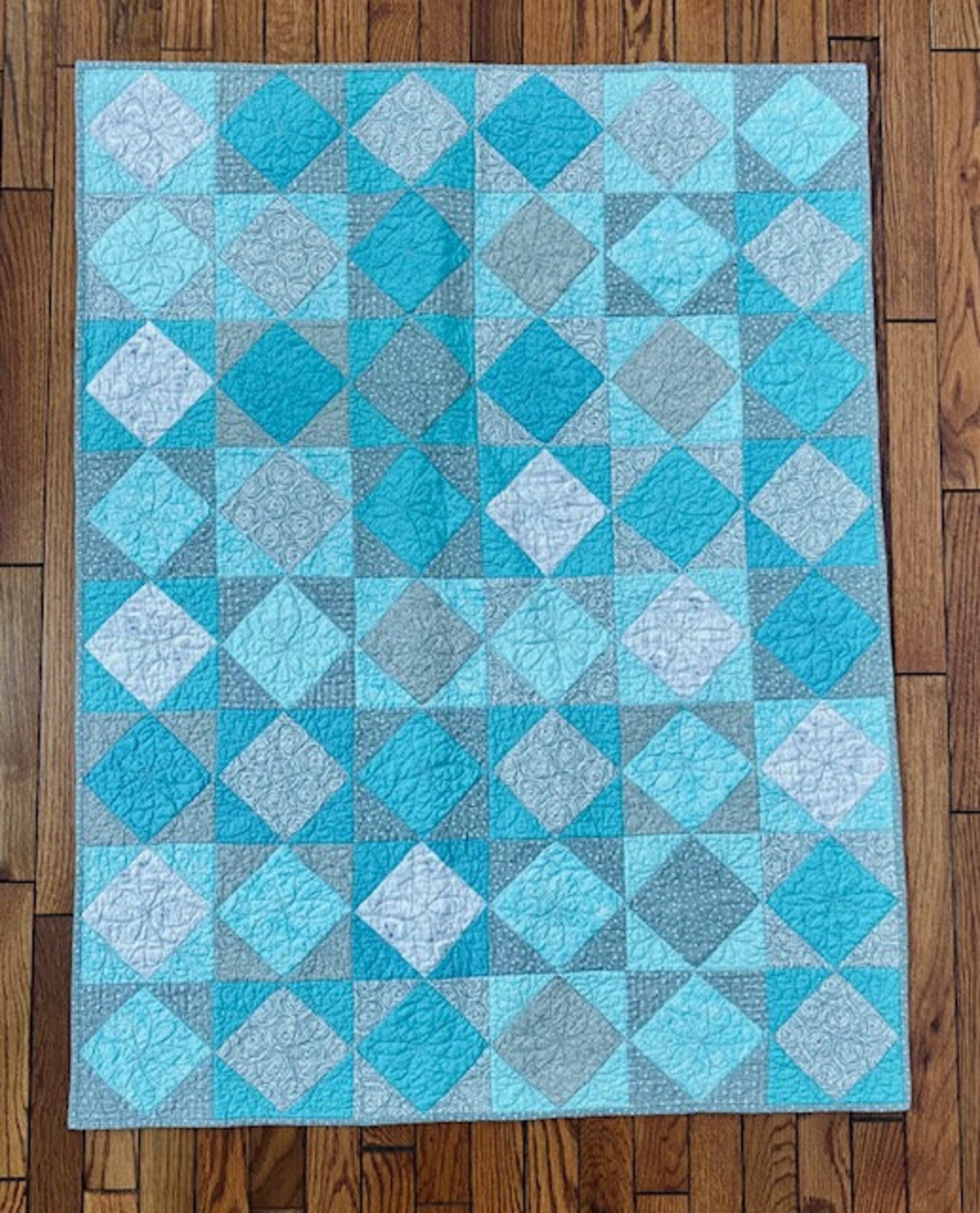 Blue, Teal, Turquoise Baby Blanket, Baby Quilt, Lap Quilt, Wheelchair ...