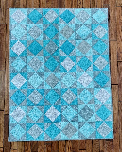 Blue, Teal, Turquoise Baby Blanket, Baby Quilt, Lap Quilt, Wheelchair ...