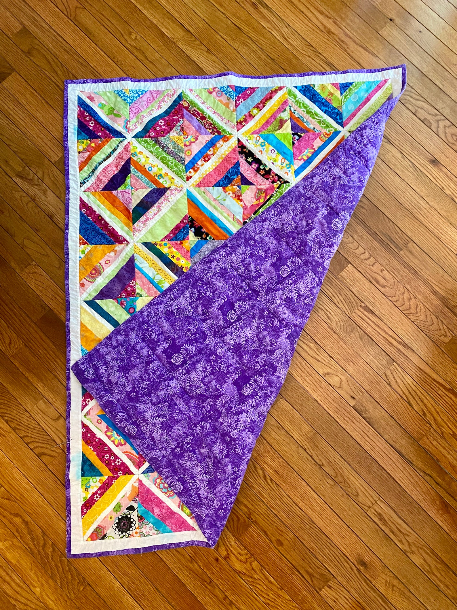 Scrappy Happy Baby Blanket, Baby Quilt, Lap Quilt, Wheelchair Quilt ...