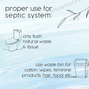 Septic Tank Sign - How to Use - Minimalist Lines - Etsy