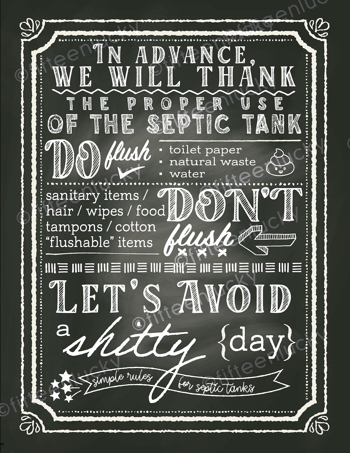 Septic Tank Bathroom Sign - Etsy