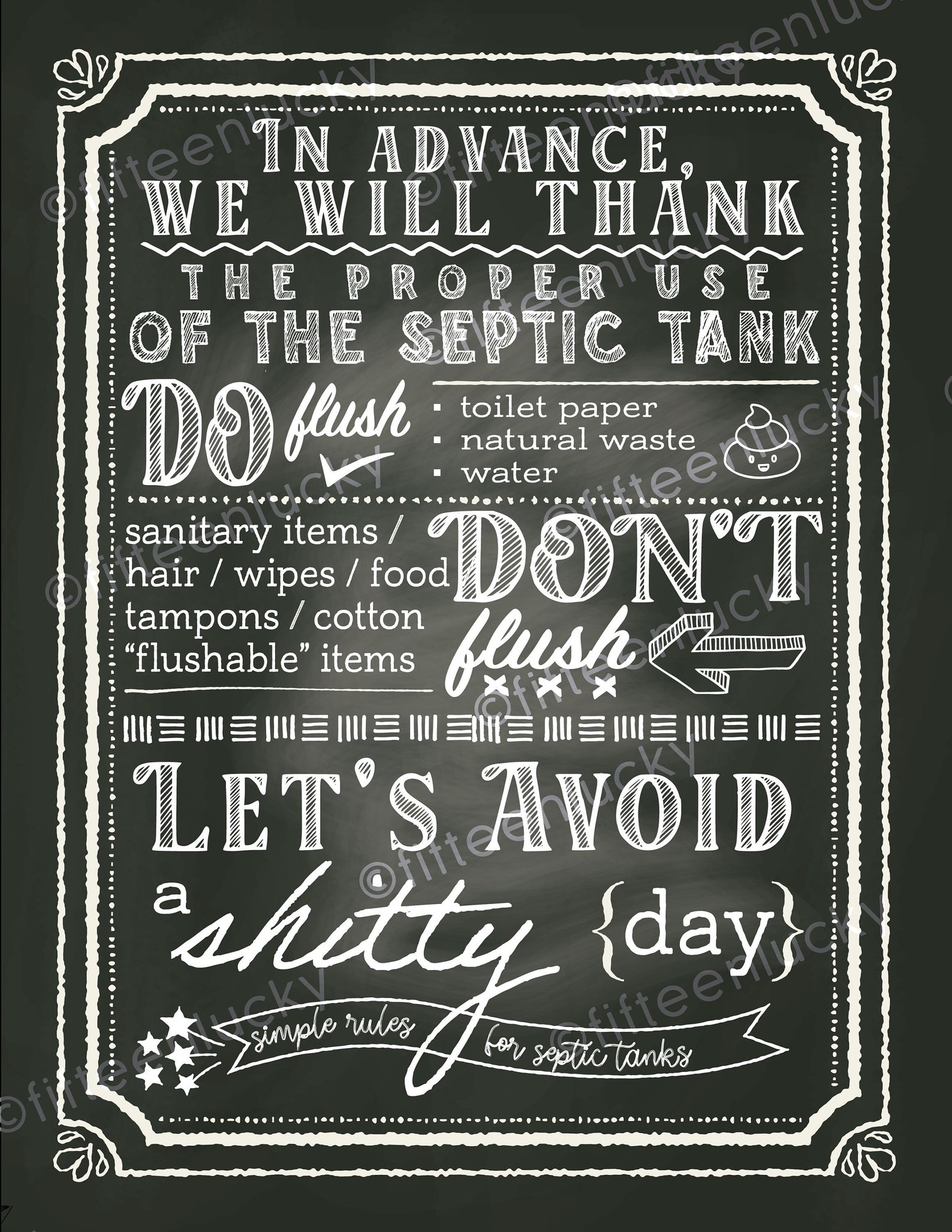 Septic Tank Bathroom Sign - Etsy