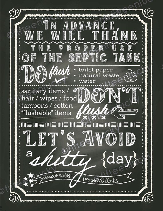 Septic Tank Bathroom Sign - Etsy