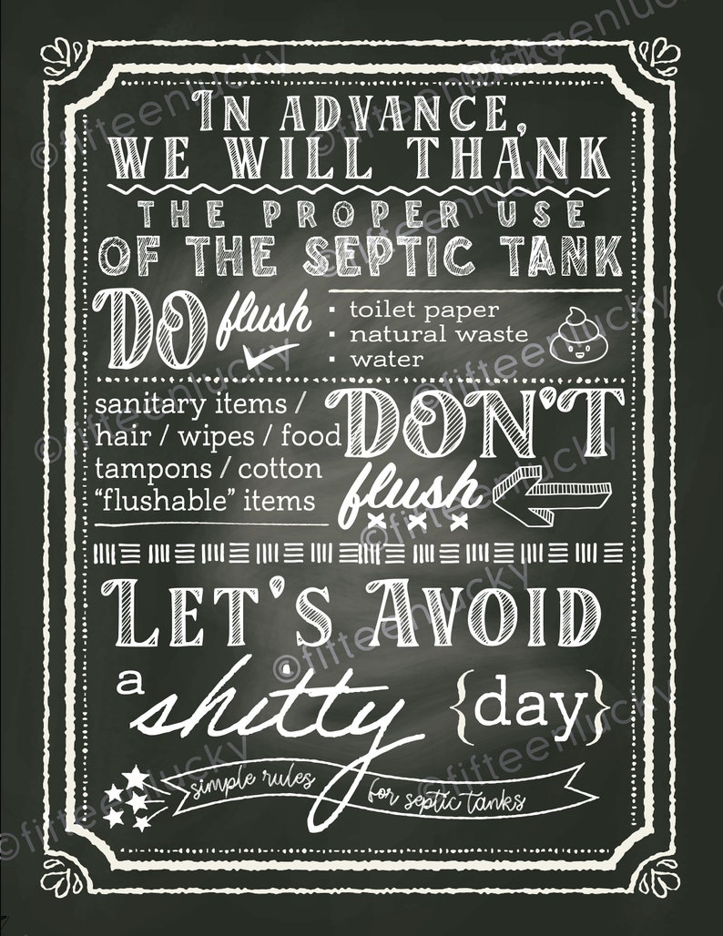 Septic Tank Bathroom Sign - Etsy