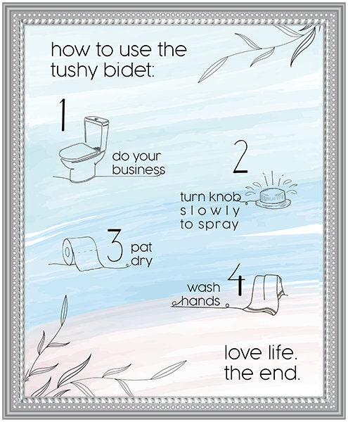 Bidet Sign - How to Use - Minimalist Lines - Etsy