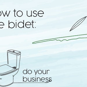 Bidet Sign - How to Use - Minimalist Lines - Etsy