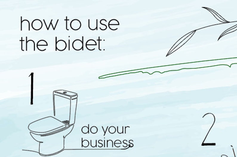Bidet Sign - How to Use - Minimalist Lines - Etsy