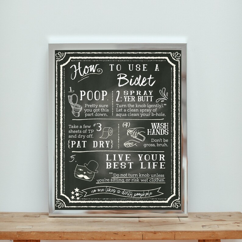 Bidet Sign - How to Use - Etsy