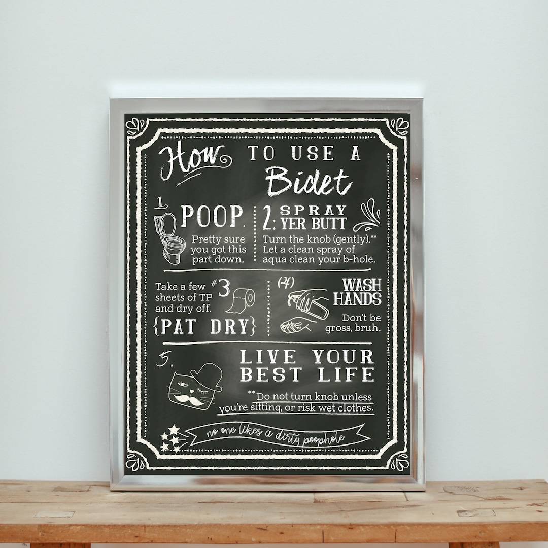 Bidet Sign - How to Use - Etsy