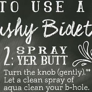Tushy Bidet Sign - How to Use - Etsy