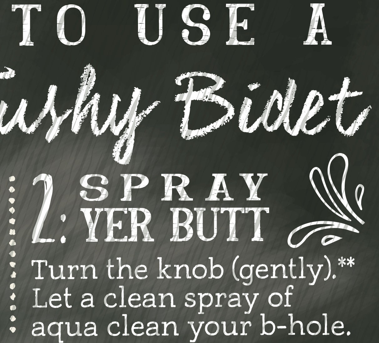 Tushy Bidet Sign - How to Use - Etsy