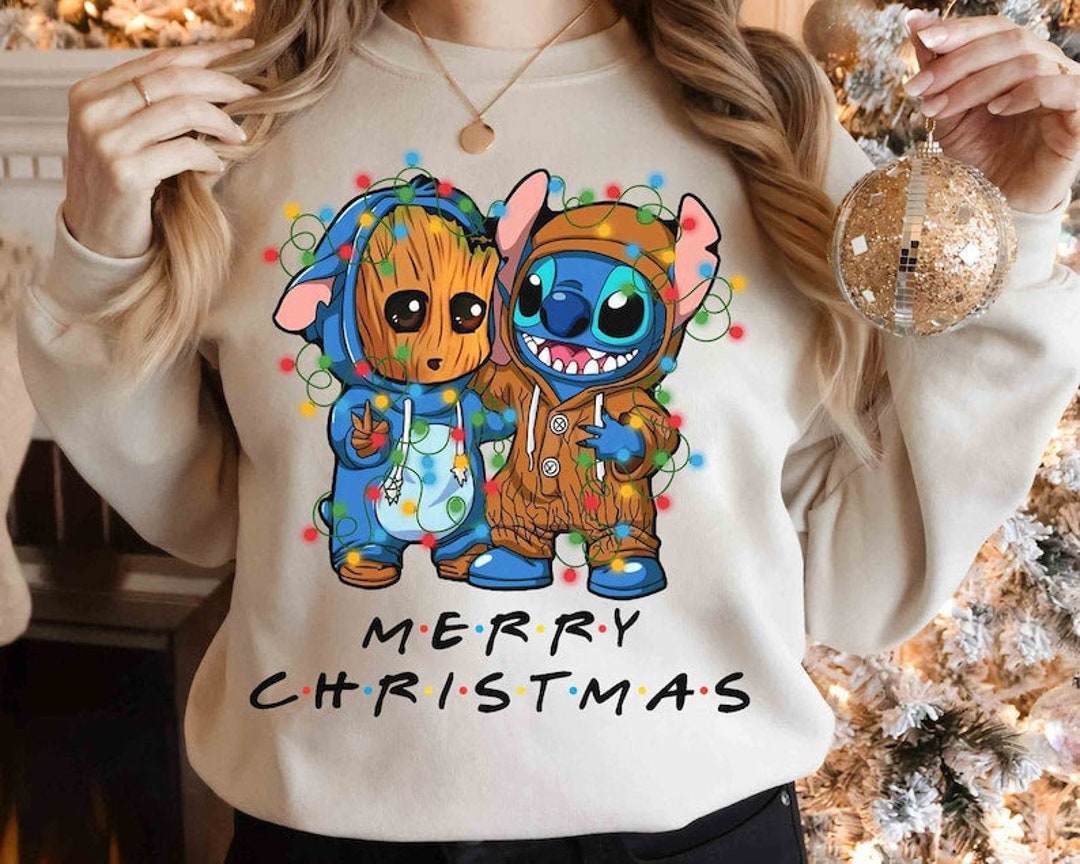 Cute Stitch and Groot Costume Christmas Shirt Christmas - Etsy