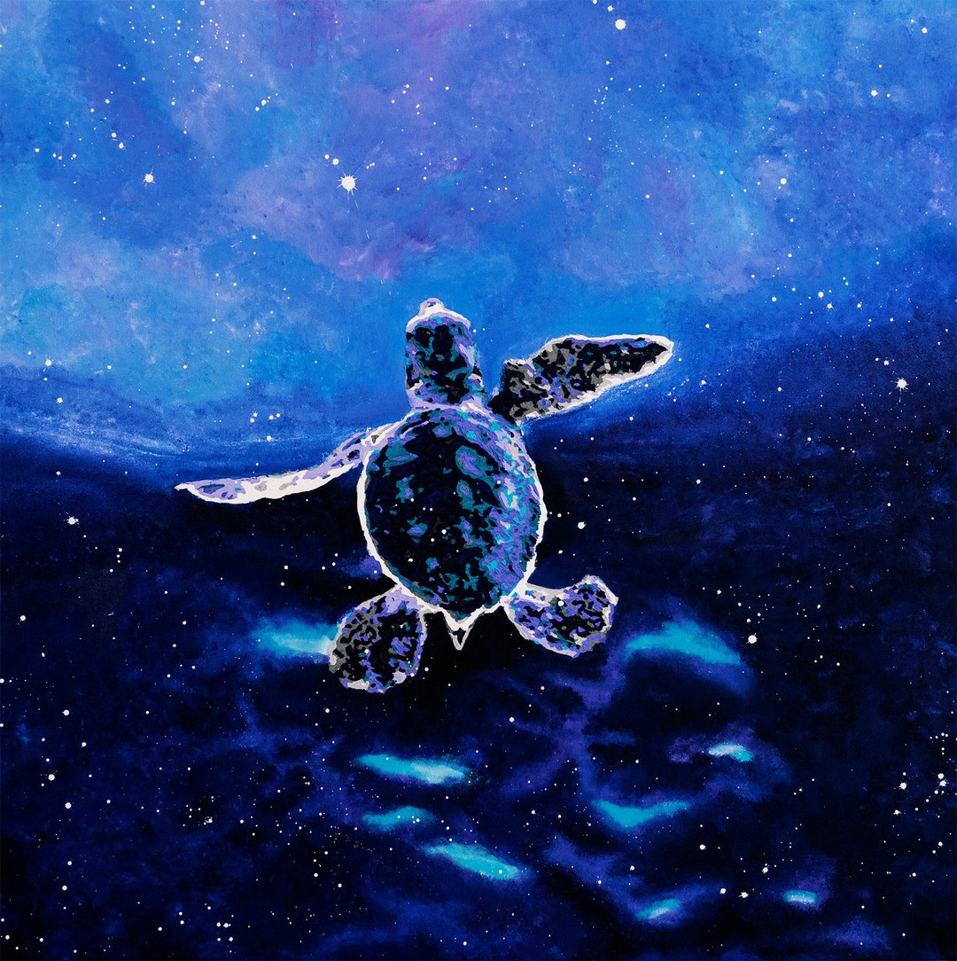 Sea Turtle Art Baby Turtle Art Baby Turtle Turtle Painting Animal Art ...