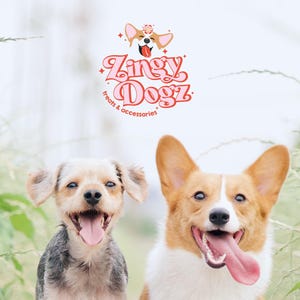Retro Dog Business Branding Kit: Logo, Submarks, Social Icons, Business ...