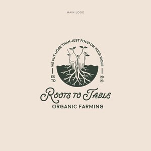 Unique Farming Gardening Cultivating Logo Design, Roots Plants Logo ...