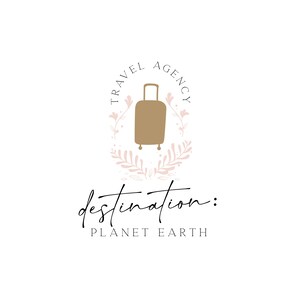 Travel Agency Boho Logo, Suitcase Troller Travel Logo Branding, Travel ...