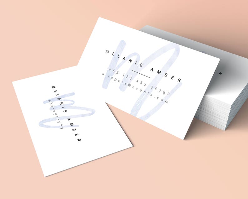 Editable Business Card Watermark Photography Business Card | Etsy