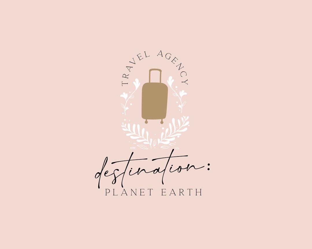 Travel Agency Boho Logo, Suitcase Troller Travel Logo Branding, Travel ...