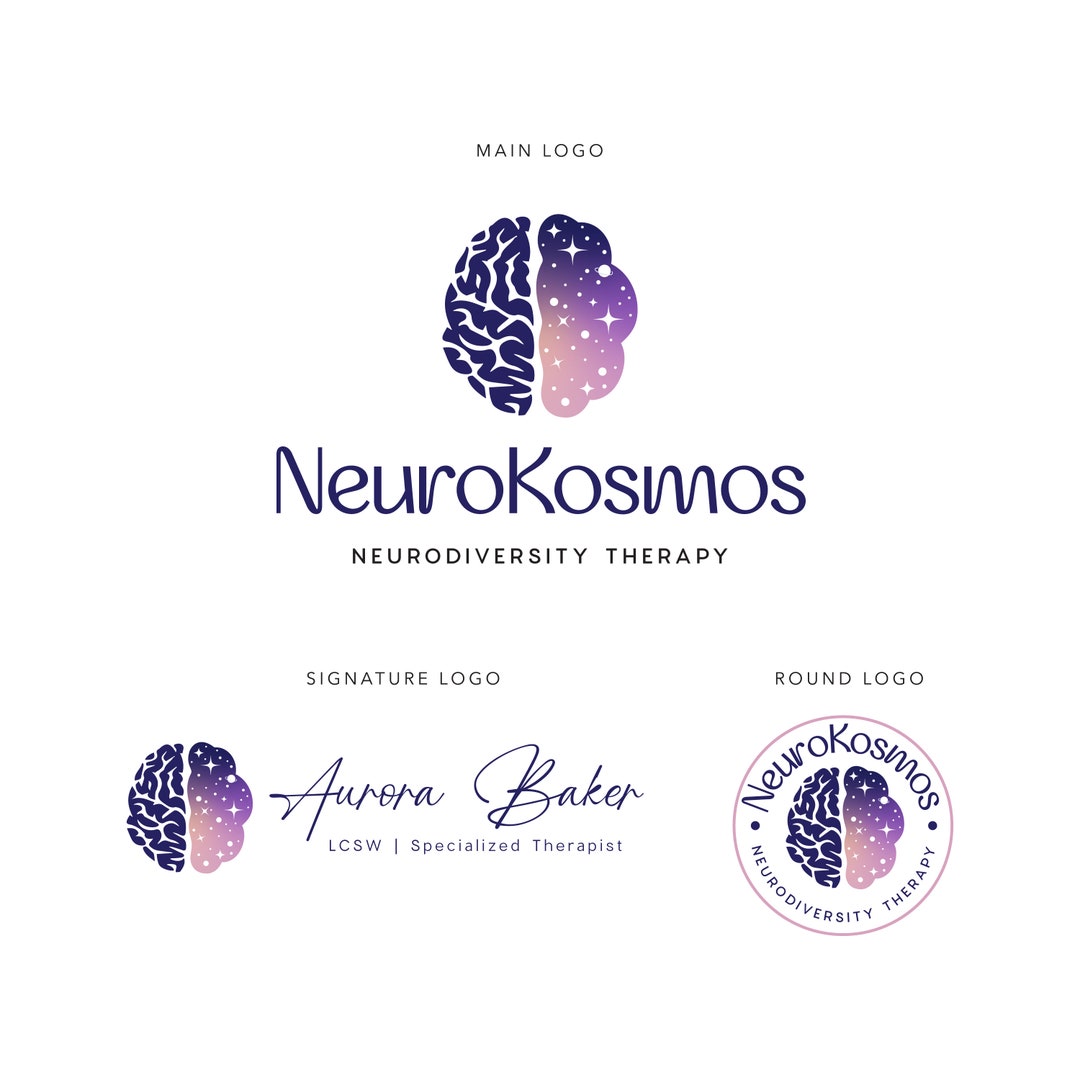 Brain Therapy Logo Kit - Psychology Branding Logo - Neurodiversity ...