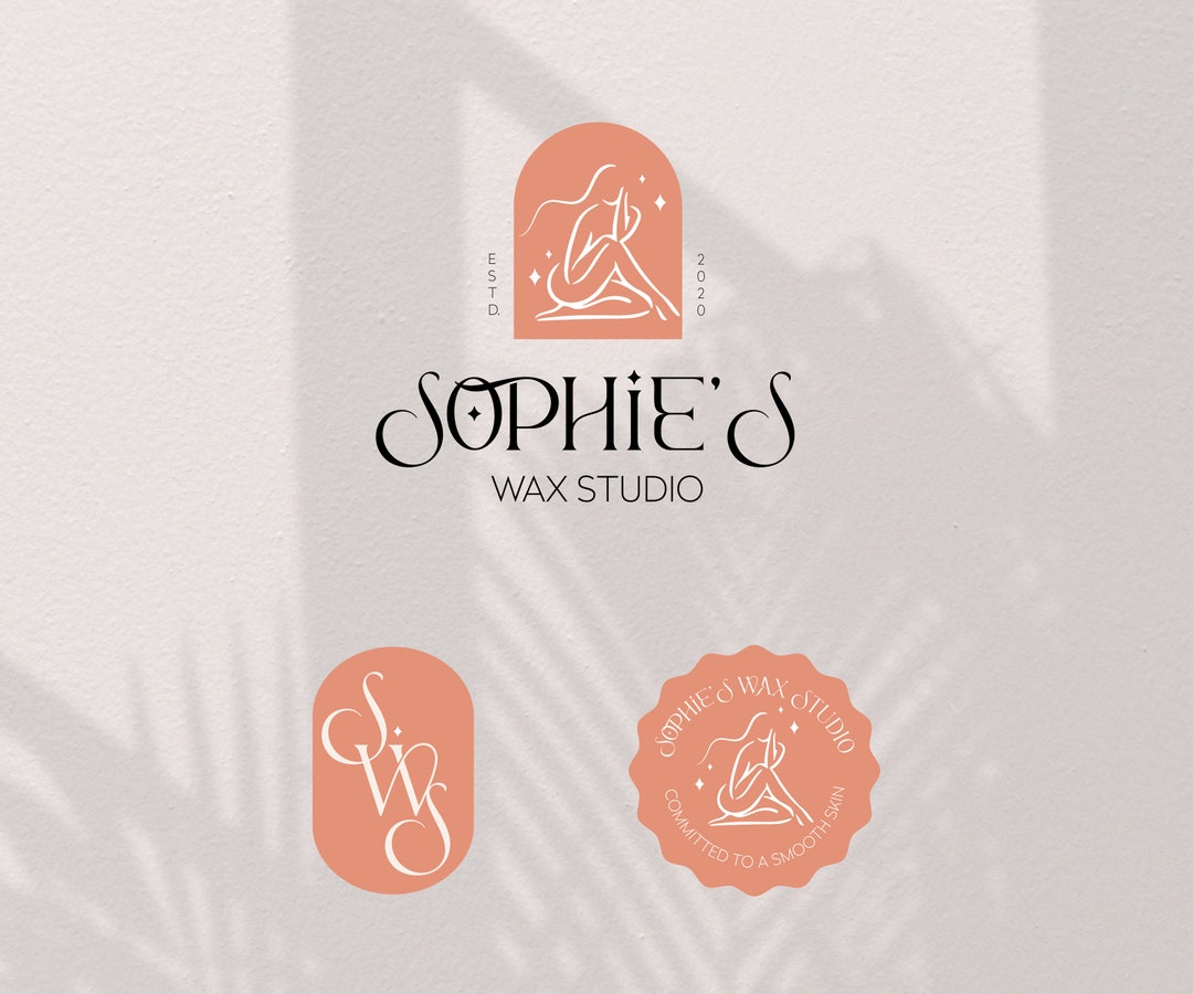 Waxing Boho Beauty Logo, Wax Bar Loyalty Card, Business Card, Price ...