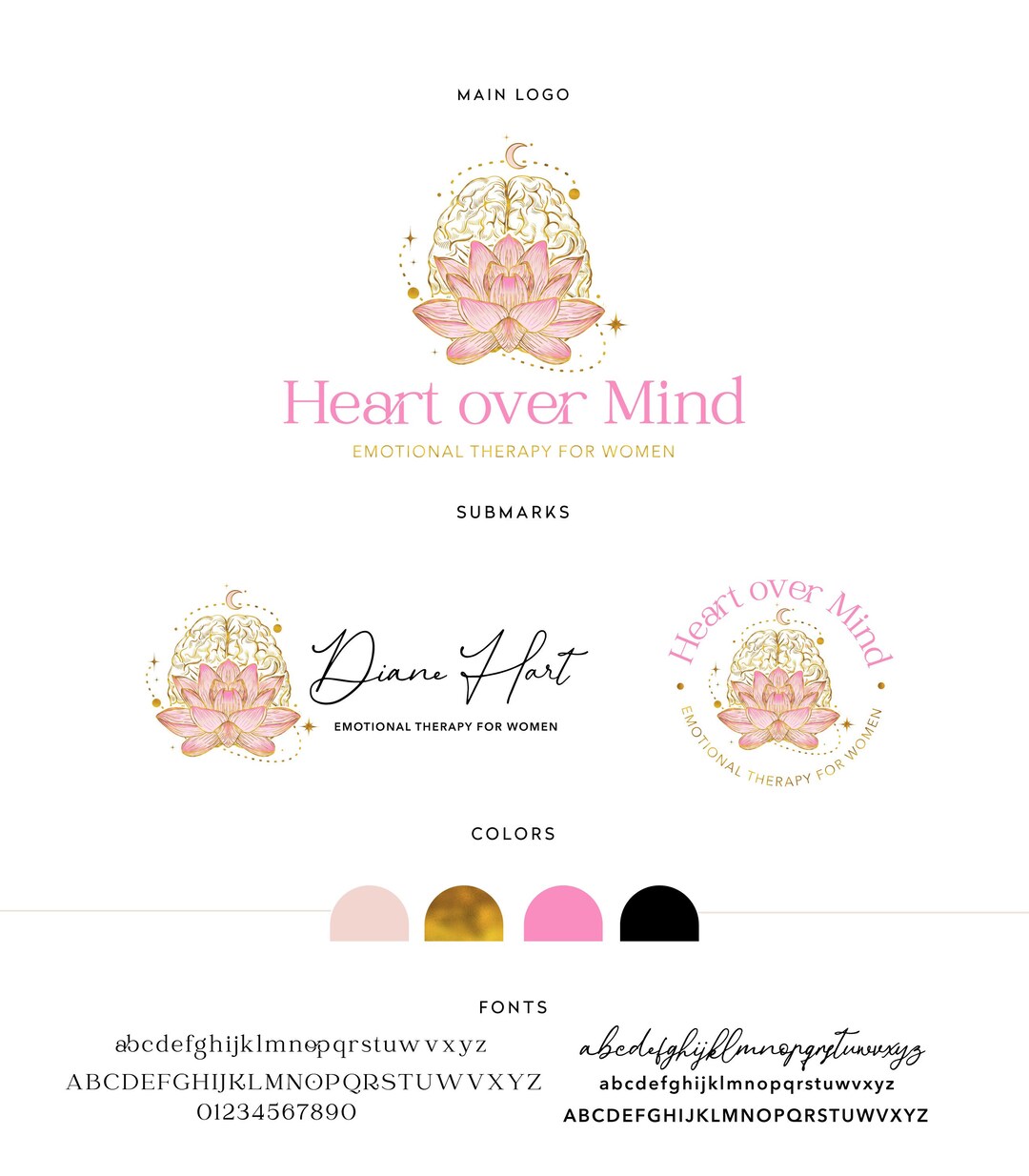 Therapy Brain Counseling Logo, Lotus Brain Logo Kit, Education Growth ...