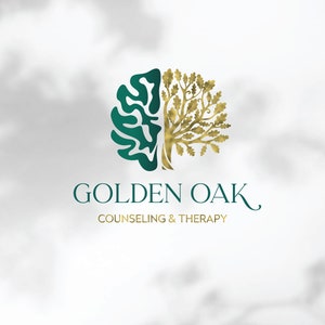 Oak Tree Therapy Psychology Logo, Brain Counseling Psychologist Logo ...
