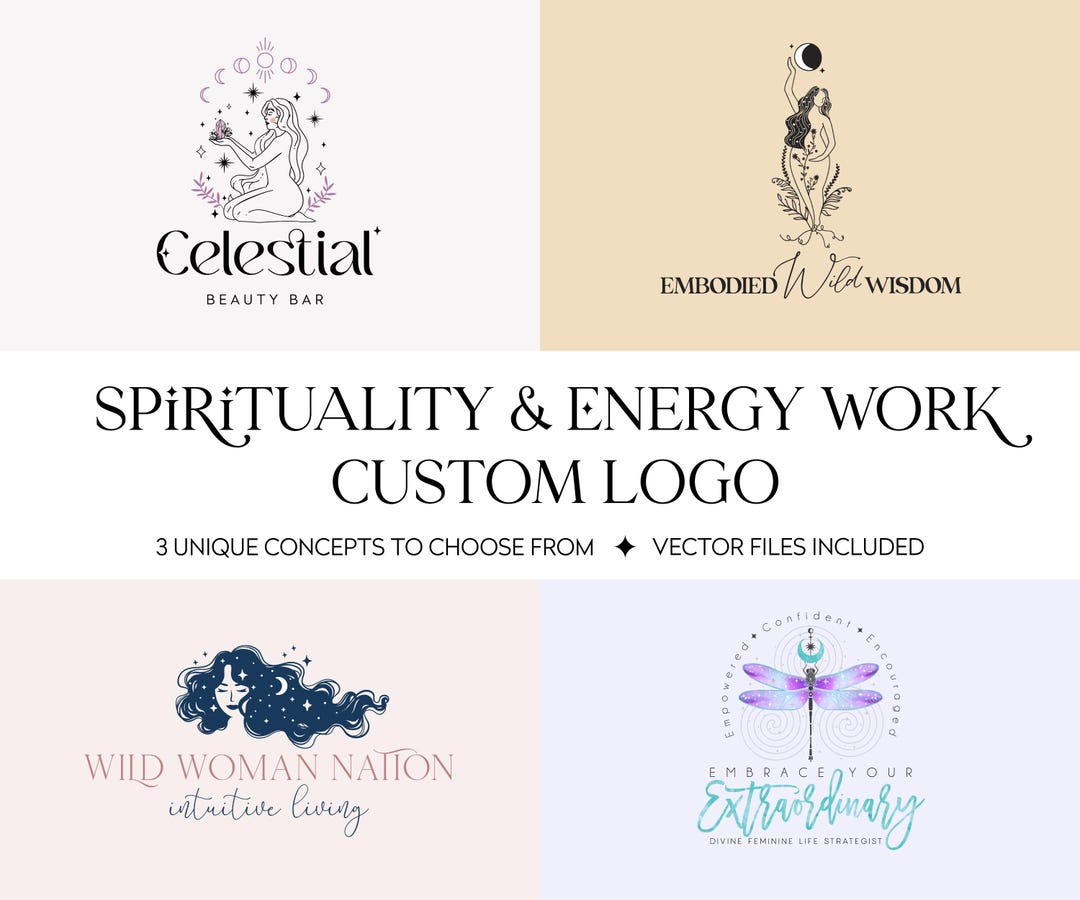 Custom Logo Design: Spiritual Business Branding, Celestial Intuitive ...