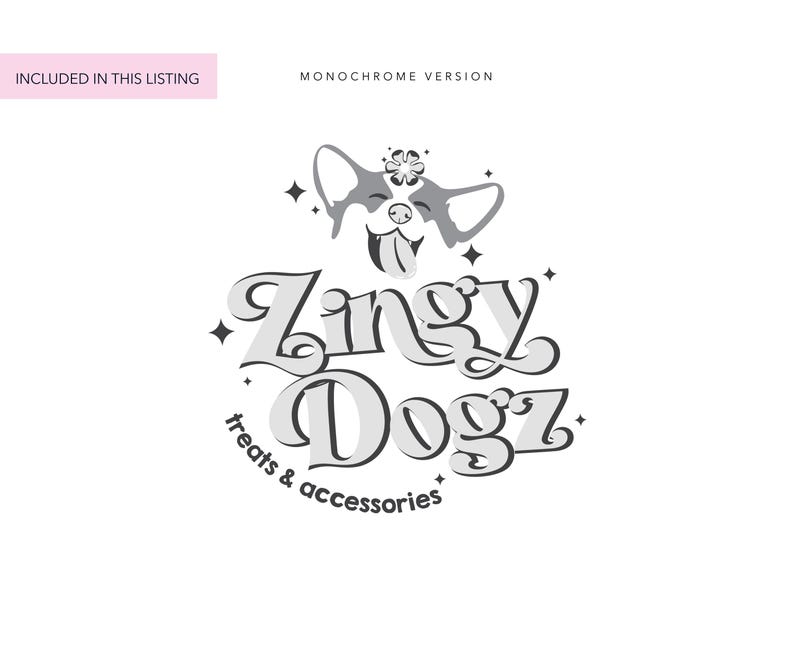Retro Dog Business Branding Kit: Logo, Submarks, Social Icons, Business ...