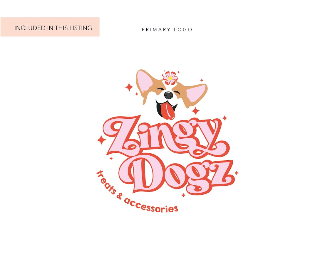 Retro Dog Business Branding Kit: Logo, Submarks, Social Icons, Business ...
