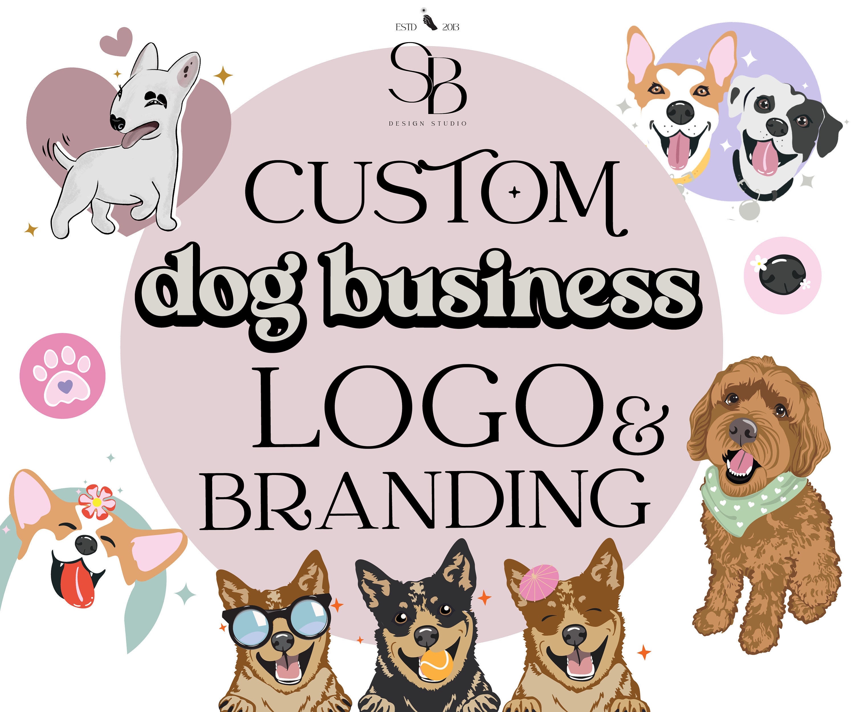 Custom Dog Logo Design: Pet Business Branding, Dog Treats Branding, Dog ...