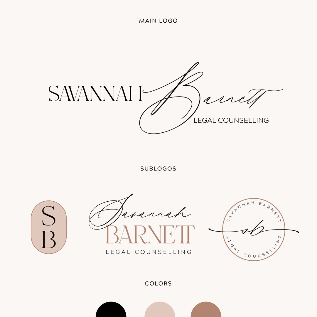 Signature Elegant Logo, Legal Counseling Therapy Psychology Logo Kit ...