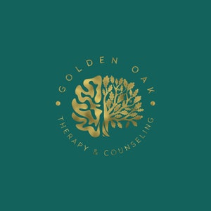 Oak Tree Therapy Psychology Logo, Brain Counseling Psychologist Logo ...