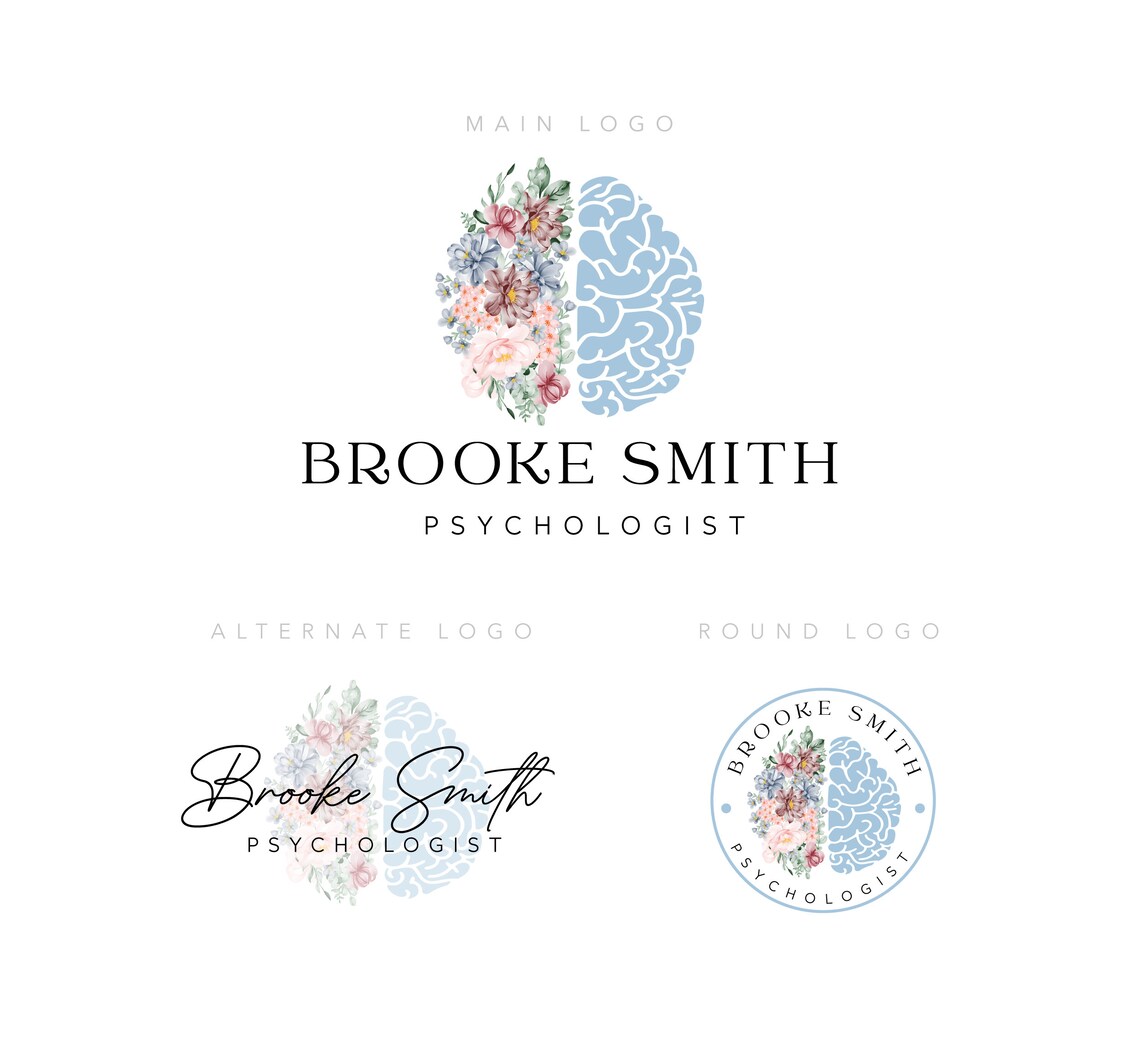 Therapist Logo Counseling Logo Brain Logo Psychologist - Etsy