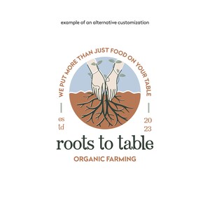 Unique Farming Gardening Cultivating Logo Design, Roots Plants Logo ...
