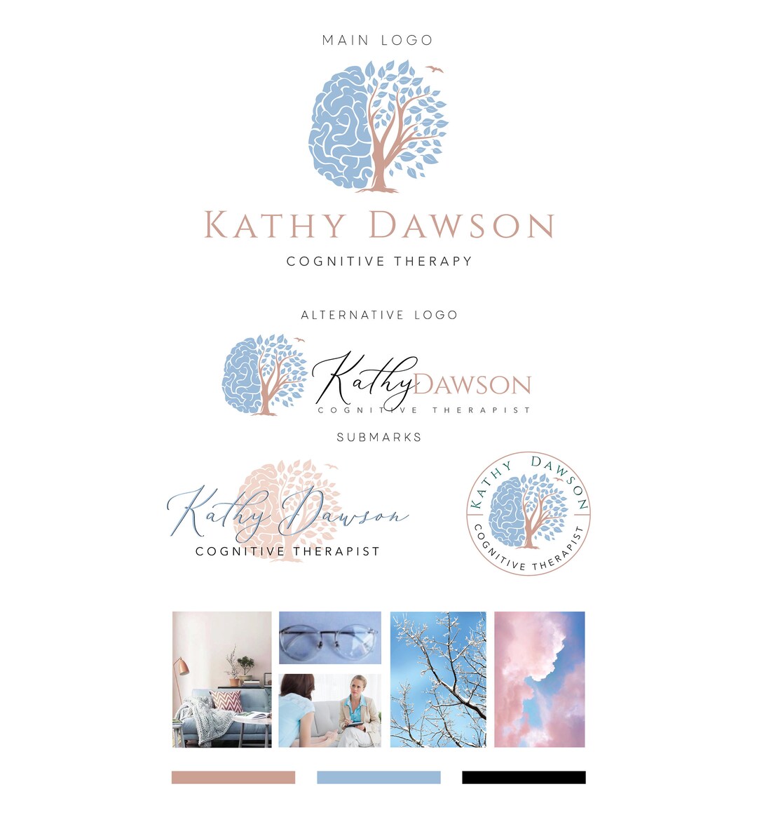 Therapy Counseling Psychology Life Coach Brain Tree Logo Design ...