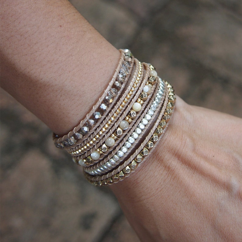 Gold Mix Wrap Bracelet Boho Bracelet Bohemian Bracelet Etsy