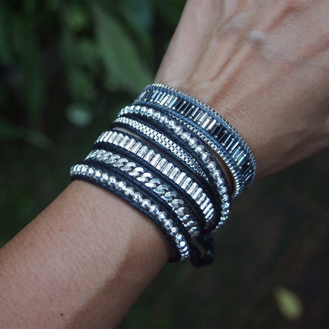 Heavy Metal Wrap Bracelet, Boho Bracelet, Bohemian Bracelet, Beadwork ...