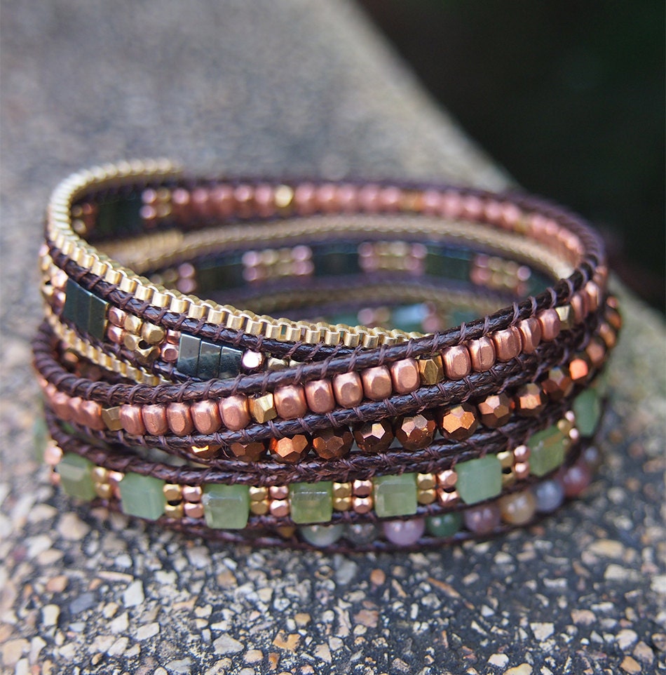 5 Times Wrap Bracelet Jade Beaded Mix Boho Bracelet Etsy Norway