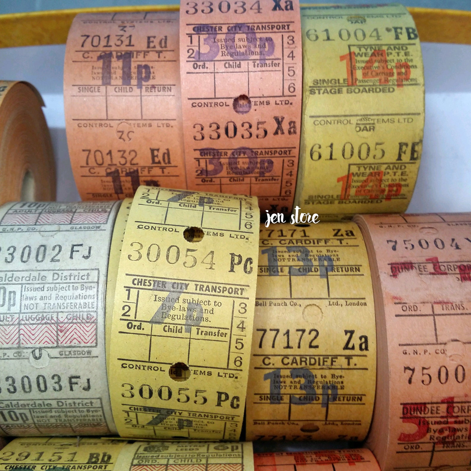 Vintage Old Bus Tickets British UK Assorted yellows & Oranges | Etsy