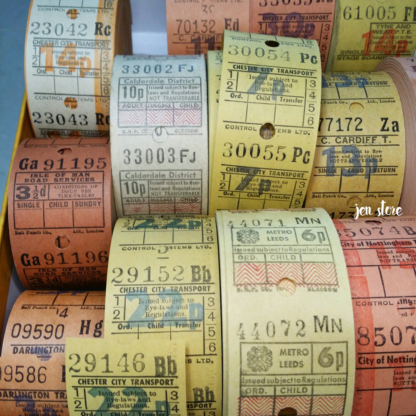 Vintage Old Bus Tickets British UK Assorted Yellows & Oranges - Collage ...