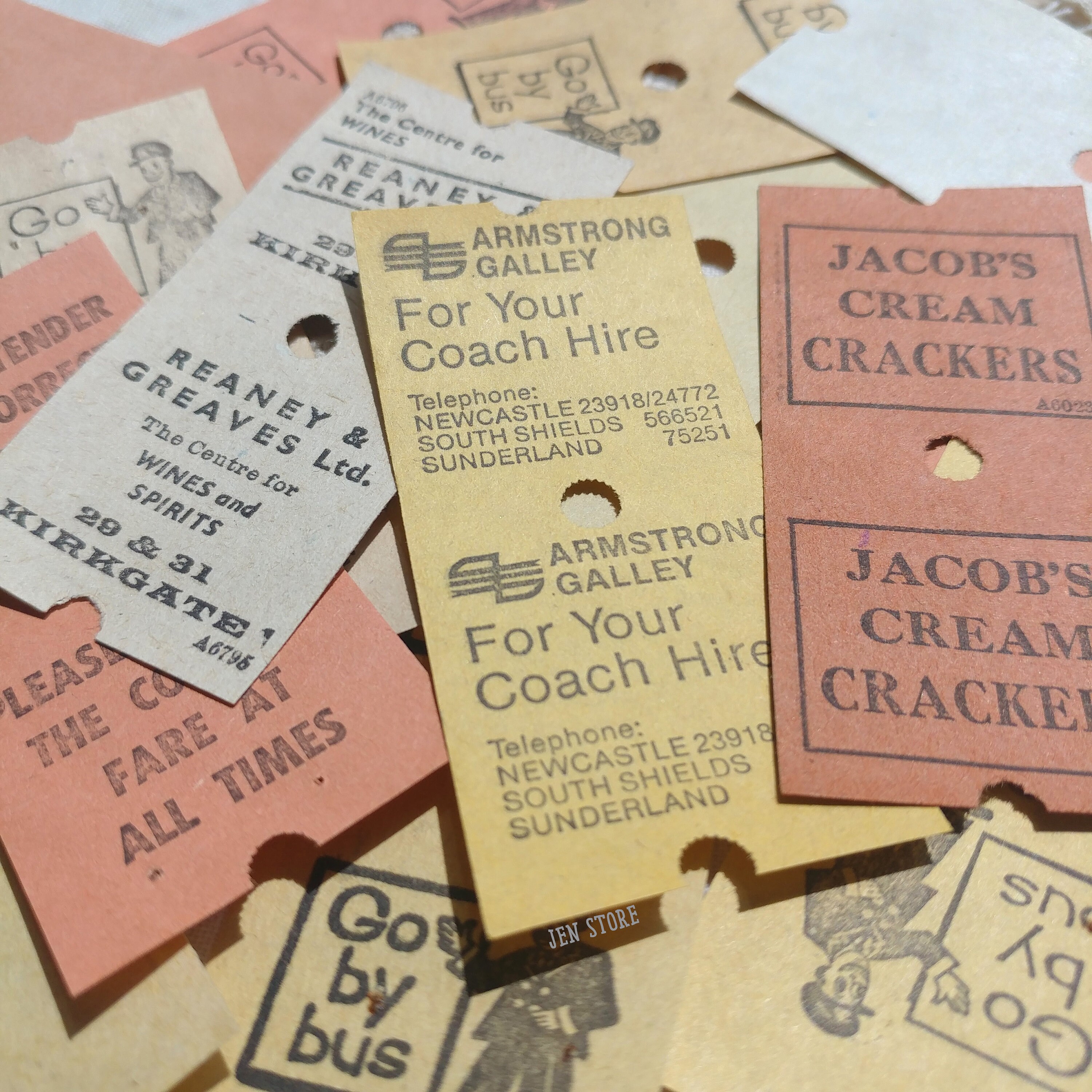 Vintage Old Bus Tickets British UK Assorted Yellows & Oranges - Collage ...