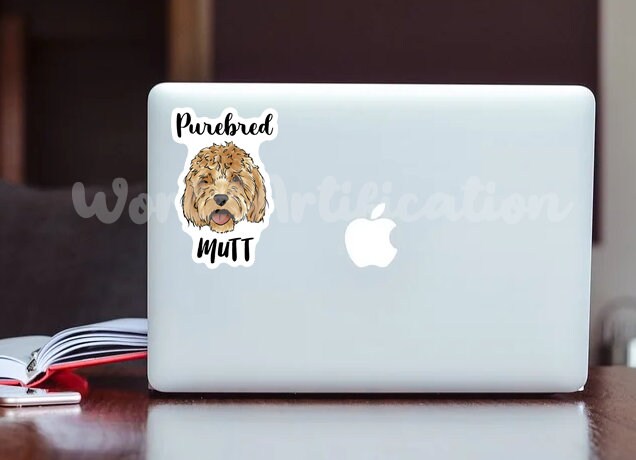 Purebred Mutt Sticker Waterproof Sticker Laminated Sticker | Etsy