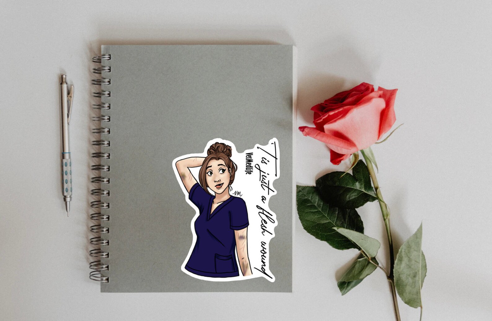 Just a Flesh Wound Sticker Waterproof Stickers Laminated | Etsy