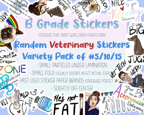 B-grade Veterinary Sticker Pack Laminated Stickers for - Etsy