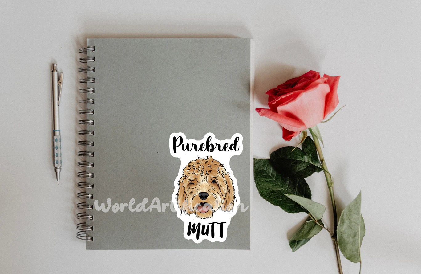 Purebred Mutt Sticker Waterproof Sticker Laminated Sticker | Etsy