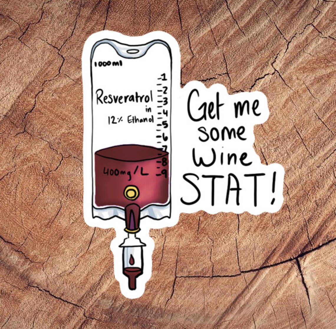 IV Wine Sticker Waterproof Stickers Laminated Stickers | Etsy