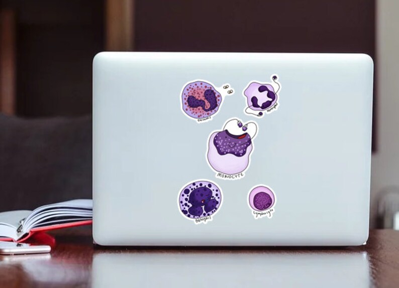 White Blood Cell Stickers Set of 5 Waterproof Stickers - Etsy
